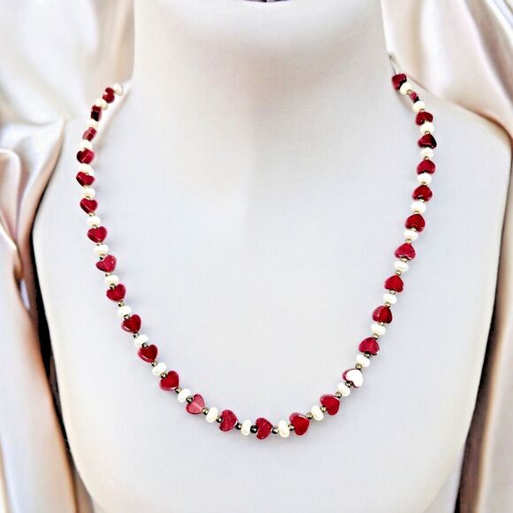 Unsigned Vintage | Jewelry | Heart Necklace Red Beryl Vtg 925 Bixbite ...